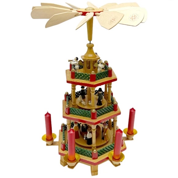 Other | Vintage Lillian Vernon Christmas 3 Tier Wood Nativity Carousel ...